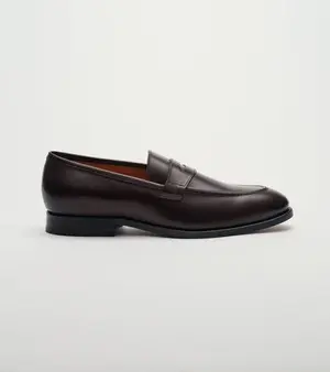 Jack Erwin Leather Penny Loafer - Brown Full Grain