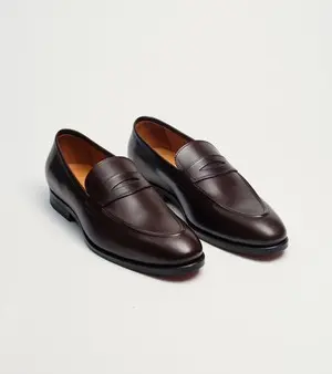 Jack Erwin Leather Penny Loafer - Brown Full Grain