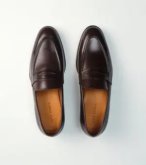 Jack Erwin Leather Penny Loafer - Brown Full Grain
