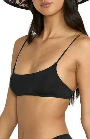 BILLABONG Sol Searcher Jaclyn Crop Bikini Top - Black Pebble