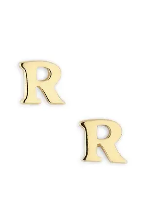 MARLYN SCHIFF Block Letter Initial Stud Earrings