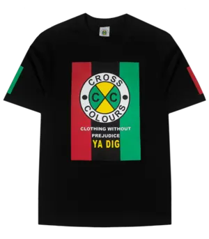 CROSS COLOURS Flag Logo T-shirt - Black
