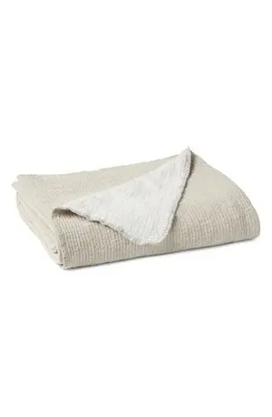 COYUCHI Cozy Organic Cotton Throw Blanket - Stone