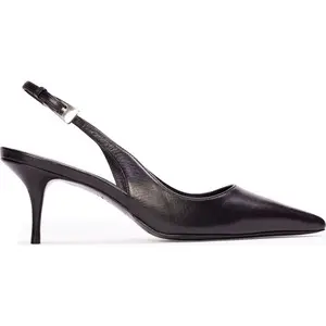 BLACK SUEDE STUDIO Branca 65 Slingback Pump - Black Leather