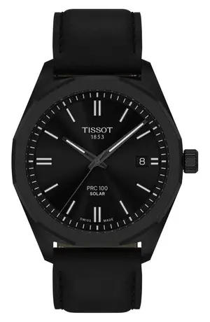 TISSOT Prc 100 Solar Quartz Strap Watch - Black