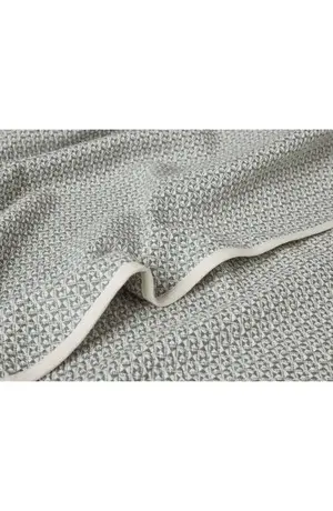COYUCHI Honeycomb Organic Cotton Blanket - Undyed/lagoon