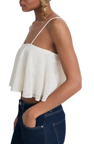 Mango Ruffle Knit Crop Camisole