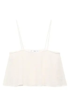 Mango Ruffle Knit Crop Camisole