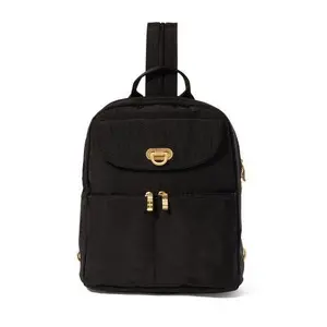 BAGGALLINI Coastal Flip Lock Day Pack - Black W/gold Hardware