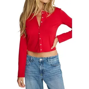 SUNDAY RITUAL Cropped Cardigan - Red