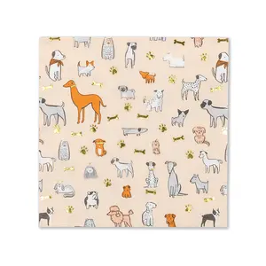 DAYDREAM SOCIETY Bow Wow Puppy Pawty Large Napkins - Assorted Pre-pack