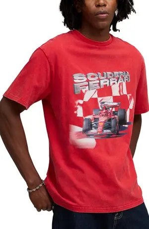 PUMA Scuderia Ferrari Sportswear Cotton Graphic T-shirt - Rosso Corsa
