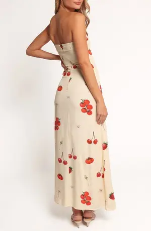 PETAL & PUP Strapless Printed Maxi Dress