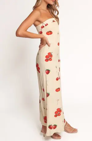 PETAL & PUP Strapless Printed Maxi Dress