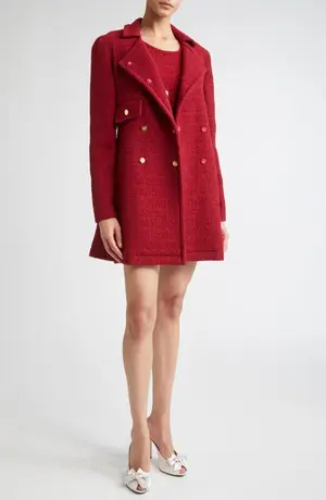 Giambattista Valli Double-breasted Wool Blend Bouclé Jacket