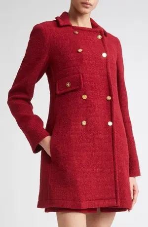Giambattista Valli Double-breasted Wool Blend Bouclé Jacket