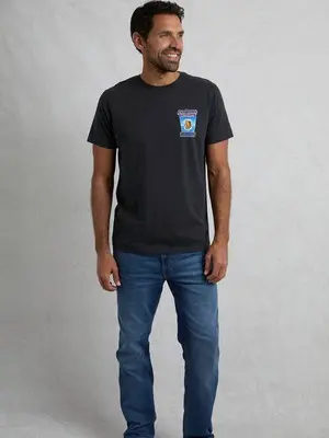 WEIRD FISH Fin Hof Back Print Artist T-shirt - Navy