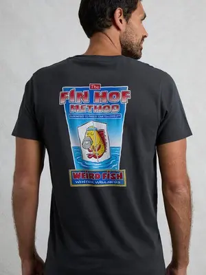 WEIRD FISH Fin Hof Back Print Artist T-shirt - Navy