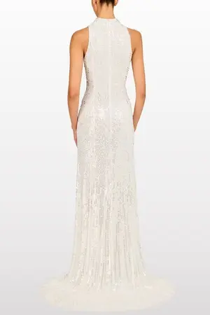 Jenny Packham Benue Sequin-embellished Maxi Dress - Vanilla
