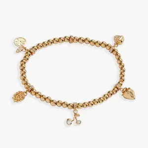 ALEX AND ANI Summer Fruits Charm Stretch Bracelet - Gold