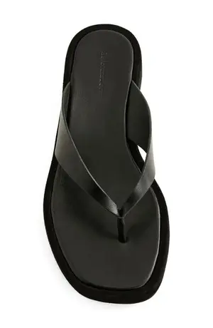 REFORMATION Eden Platform Flip Flop - Black Suede Leather