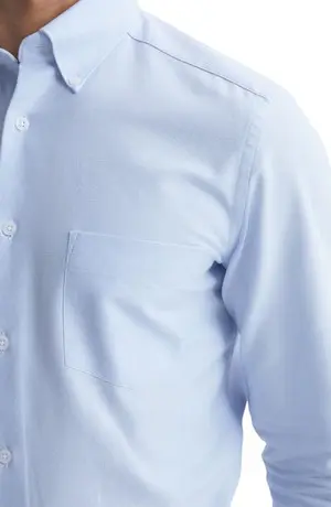 REISS Greenwich Slim Fit Button-down Shirt - Soft Blue