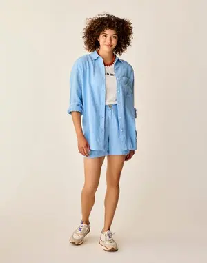Carve Designs Taylor Linen Tunic - Sky Blue Chambray