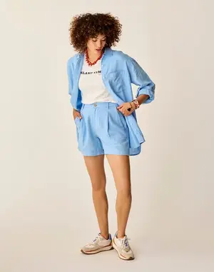 Carve Designs Taylor Linen Tunic - Sky Blue Chambray