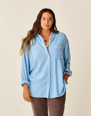 Carve Designs Taylor Linen Tunic - Sky Blue Chambray