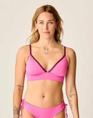 Carve Designs Stevie Reversible Bikini Top Dd Cup - Hot Pink/nirvana