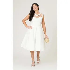 Unique Vintage Diamond Cutout Swing Dress