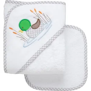 3 MARTHAS Hooded Towel & Washcloth Set - Mallard