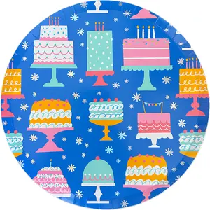 DAYDREAM SOCIETY Birthday Cake Print Small Plates - Assorted Pre-pack