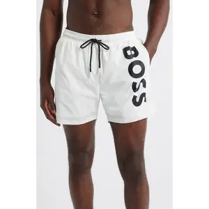 BOSS Octopus Swim Trunks - White