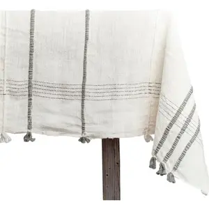 CREATIVE WOMEN Ribbons Cotton Tablecloth - Gray