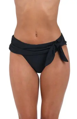 SUNSHINE 79 Solid Sash Hipster Bikini Bottom - Black