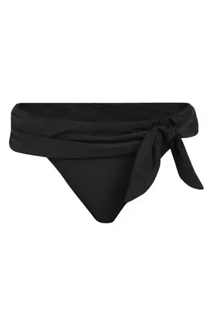 SUNSHINE 79 Solid Sash Hipster Bikini Bottom - Black