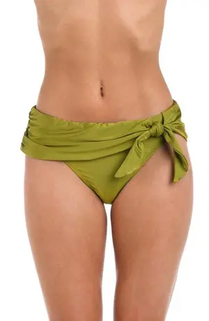 SUNSHINE 79 Solid Sash Hipster Bikini Bottom Olive