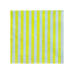 JOLLITY & CO Blue And Green Striped Large Napkins - Assorted Pre-pack