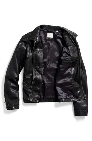 Billy Reid Blake Tumbled Lambskin Leather Jacket