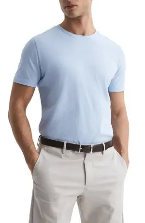 REISS Bless Cotton T-shirt - Soft Blue