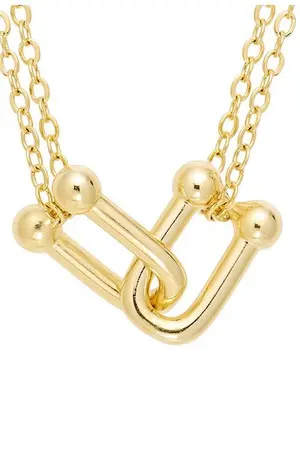 ATHRA LUXE Dual Chain Interlocking Link Necklace