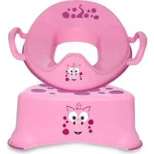 MY CARRY POTTY Toilet Seat And Step Stool Bundle - Pink Dragon
