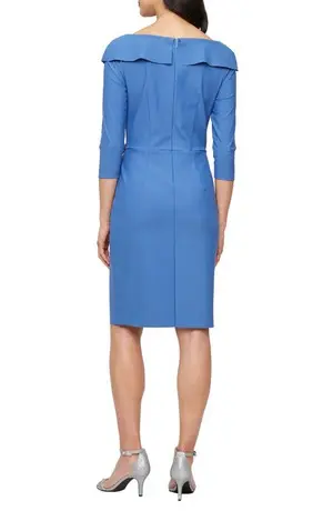 Alex Evenings Contour Collection Cocktail Dress - Cornflower