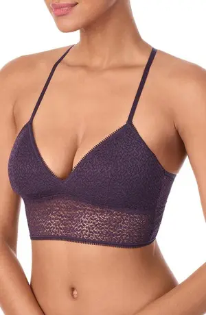 Dkny Modern Lace Longline Bralette - Nightshade