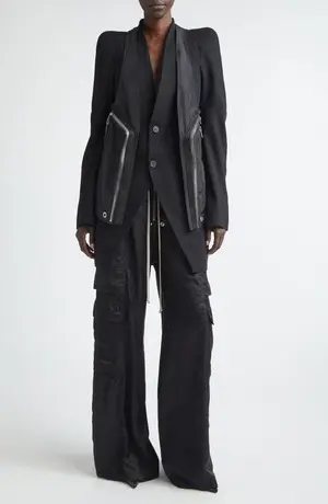 Rick Owens Cargobelas Satin Cargo Pants - Black