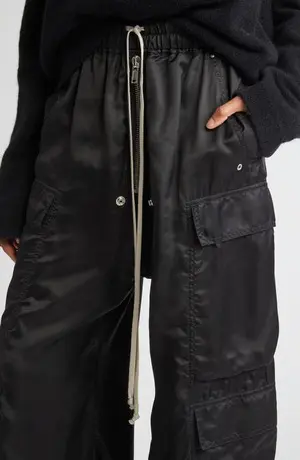 Rick Owens Cargobelas Satin Cargo Pants - Black