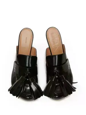 JW Anderson Leather Tassel Detail Mules - Black