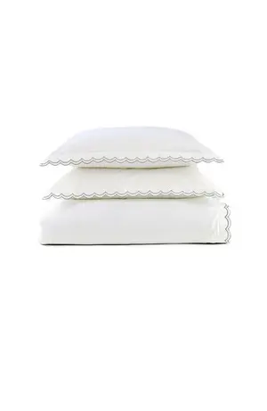 CHRISTY Scallop Edge Luxury Cotton Sateen Duvet Cover Sets - Silver