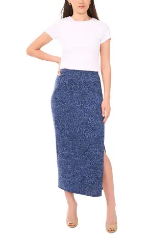 Vince Camuto Floral Jacquard Knit-to-fit Skirt